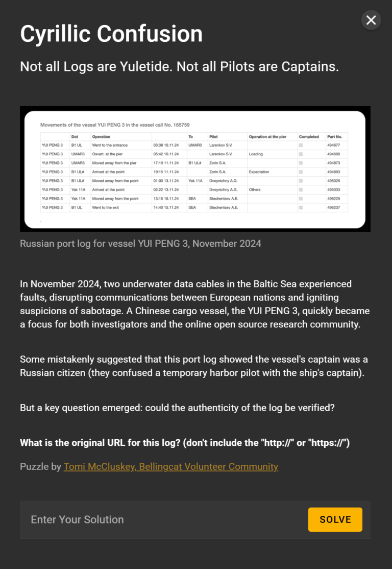 Bellingcat Challenge – Week 2 Writeup – The eDiscovery Channel